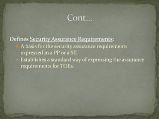 Information Technology Security Techniques Evaluation Criteria For It Secrity Part 3 Security ...