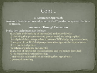 Information Technology Security Techniques Evaluation Criteria For It Secrity Part 3 Security ...