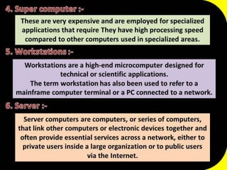 Information technology - Types of computer & Input - Output Devices | PPT