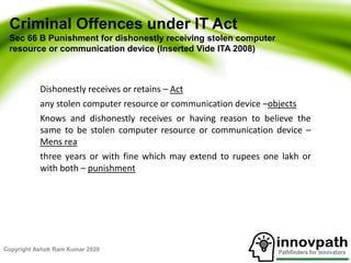 Information Technology Act - Offences edited.pdf | Crime & Harmful Acts ...