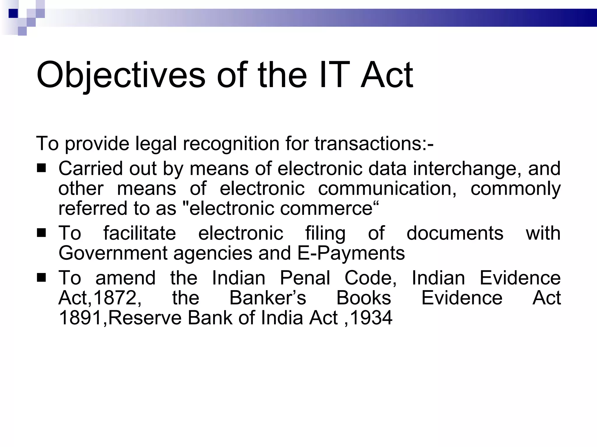 Information Technology Act 2000 An Overview | PPT