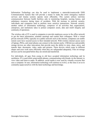 Information Technology And Its Importance | DOCX