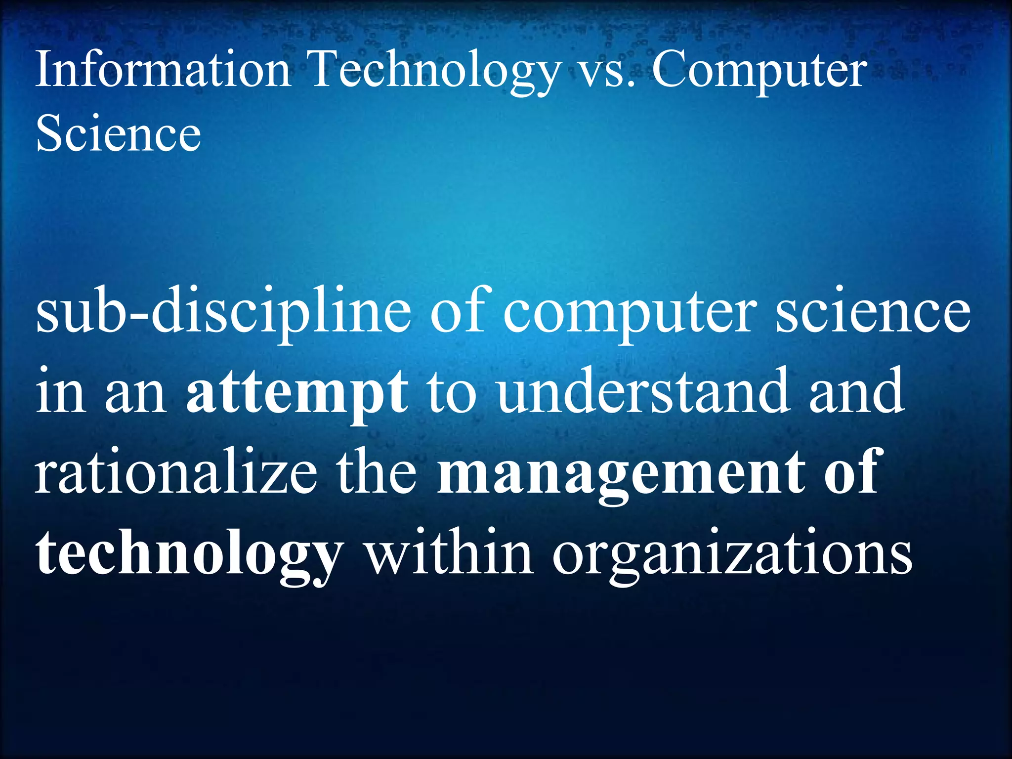 Information Technology Classification Talk | PDF