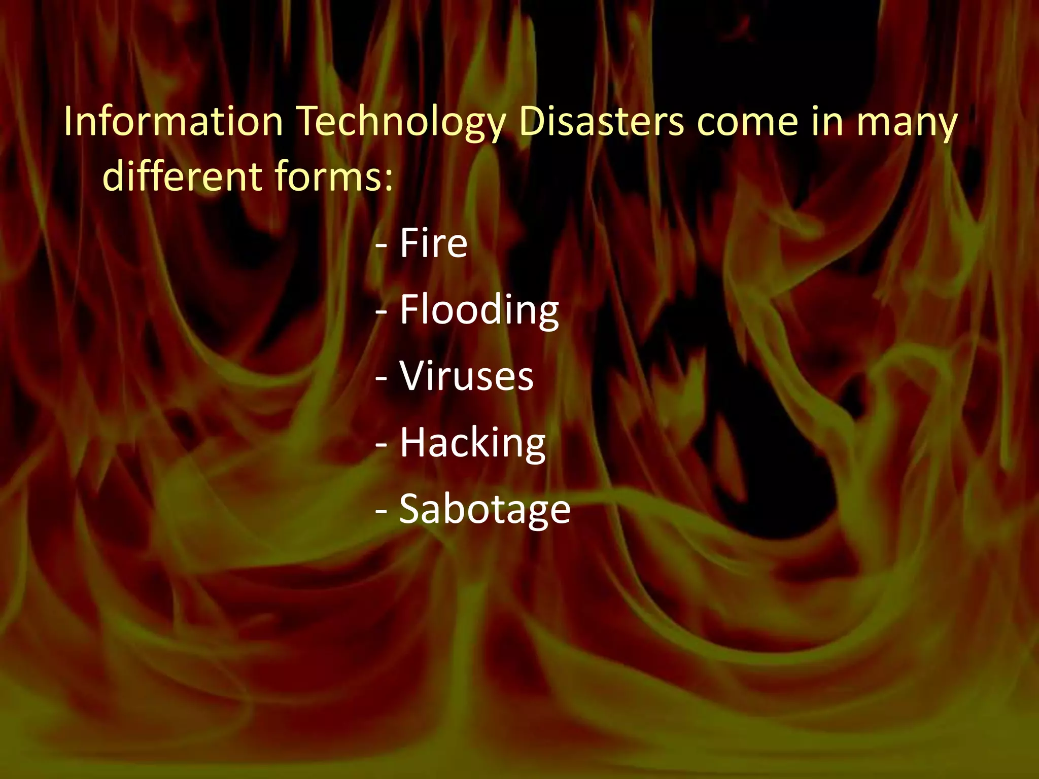 Information Technology Disaster Planning | PPTX