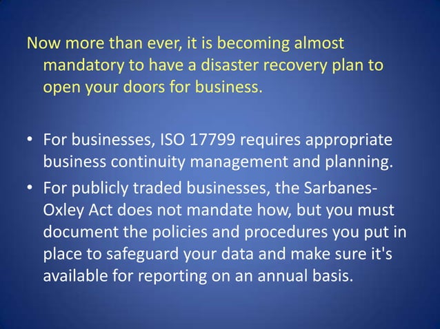Information Technology Disaster Planning | PPTX