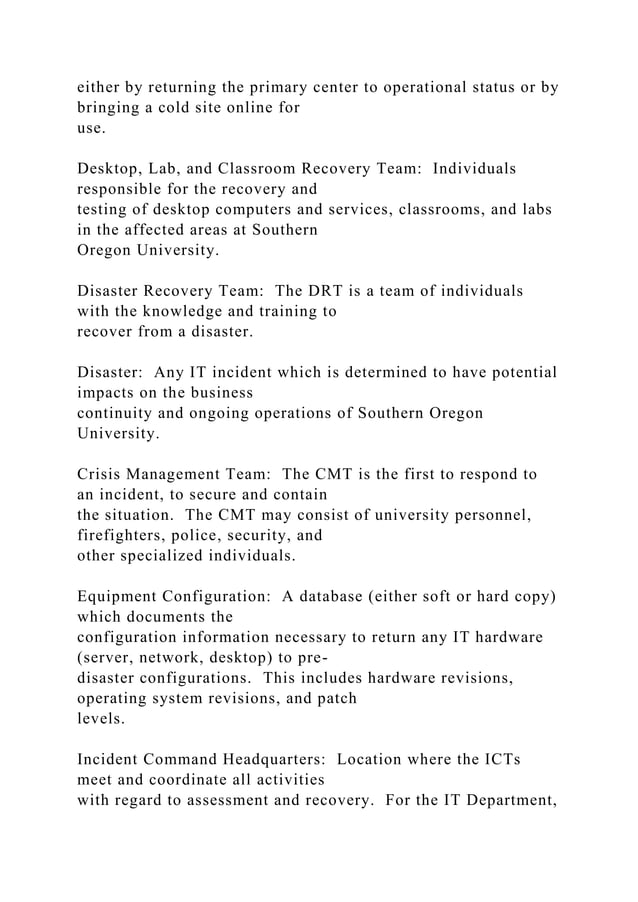 INFORMATION TECHNOLOGY DISASTER RECOVERY PLAN 1250.docx