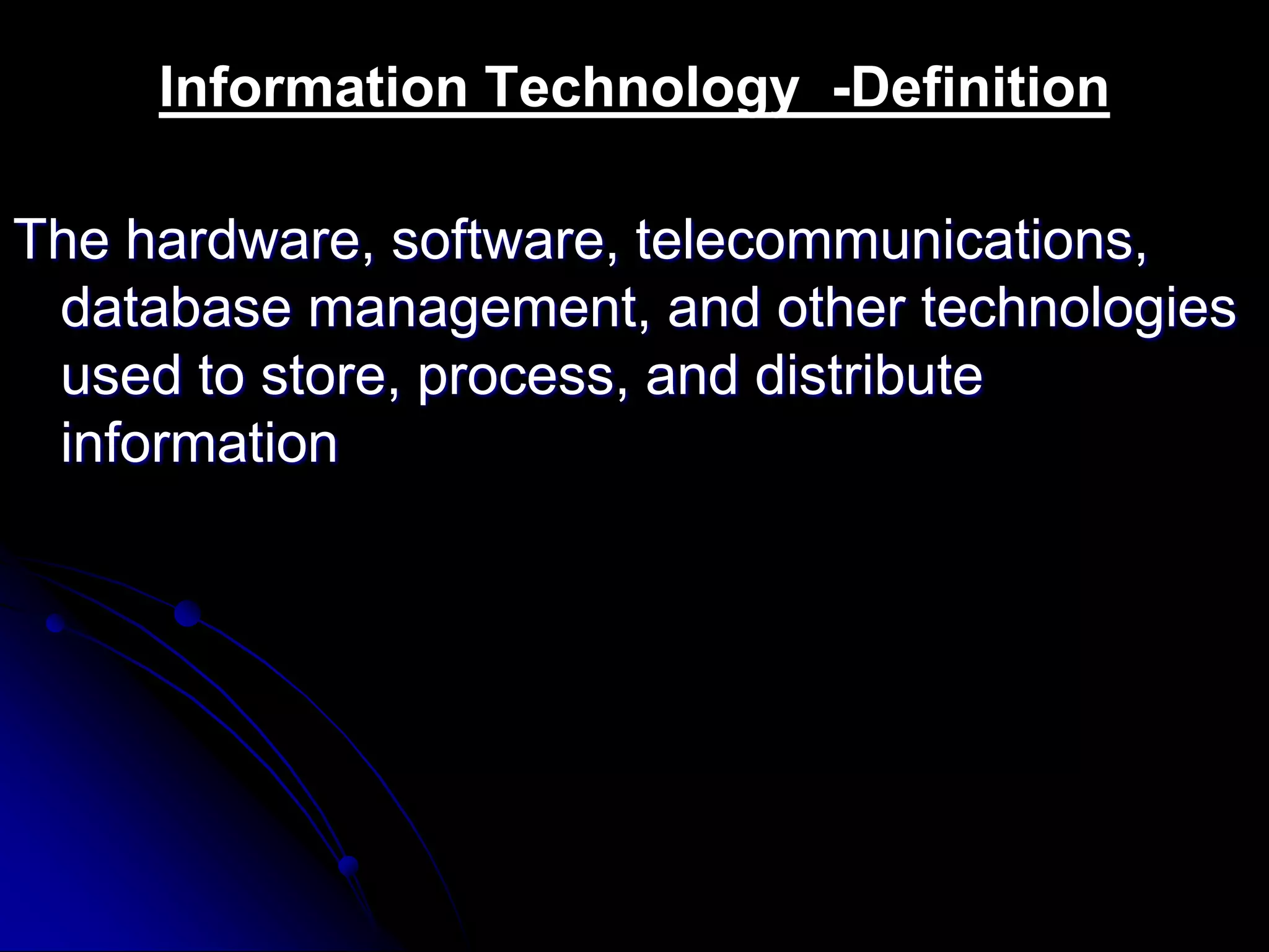 Information Technology for Management and Business | PPT