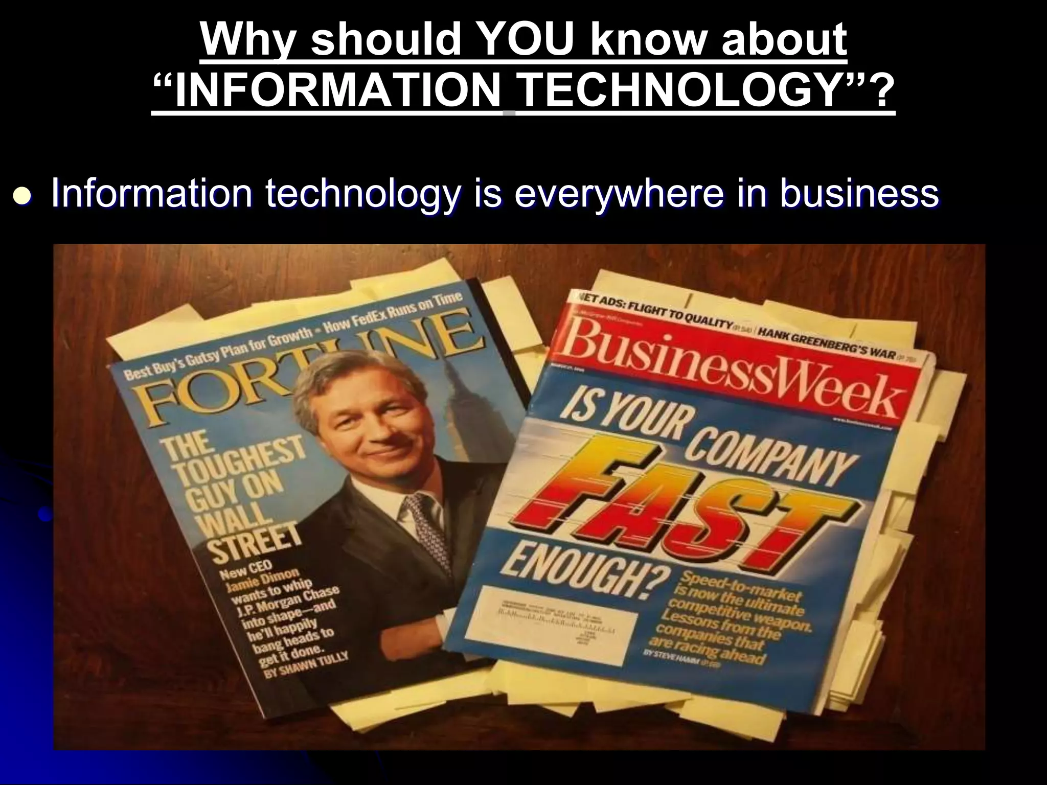 Information Technology for Management and Business | PPT