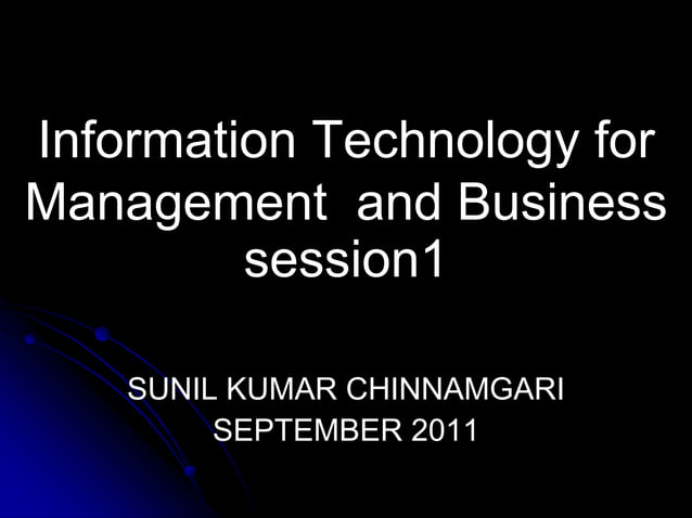 Information Technology for Management and Business | PPT | Business ...