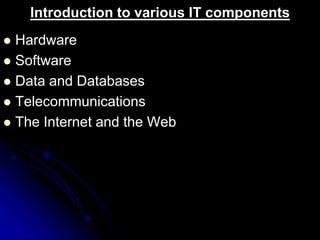 Information Technology for Management and Business | PPT