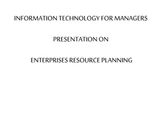 Information technology for managers | PPT