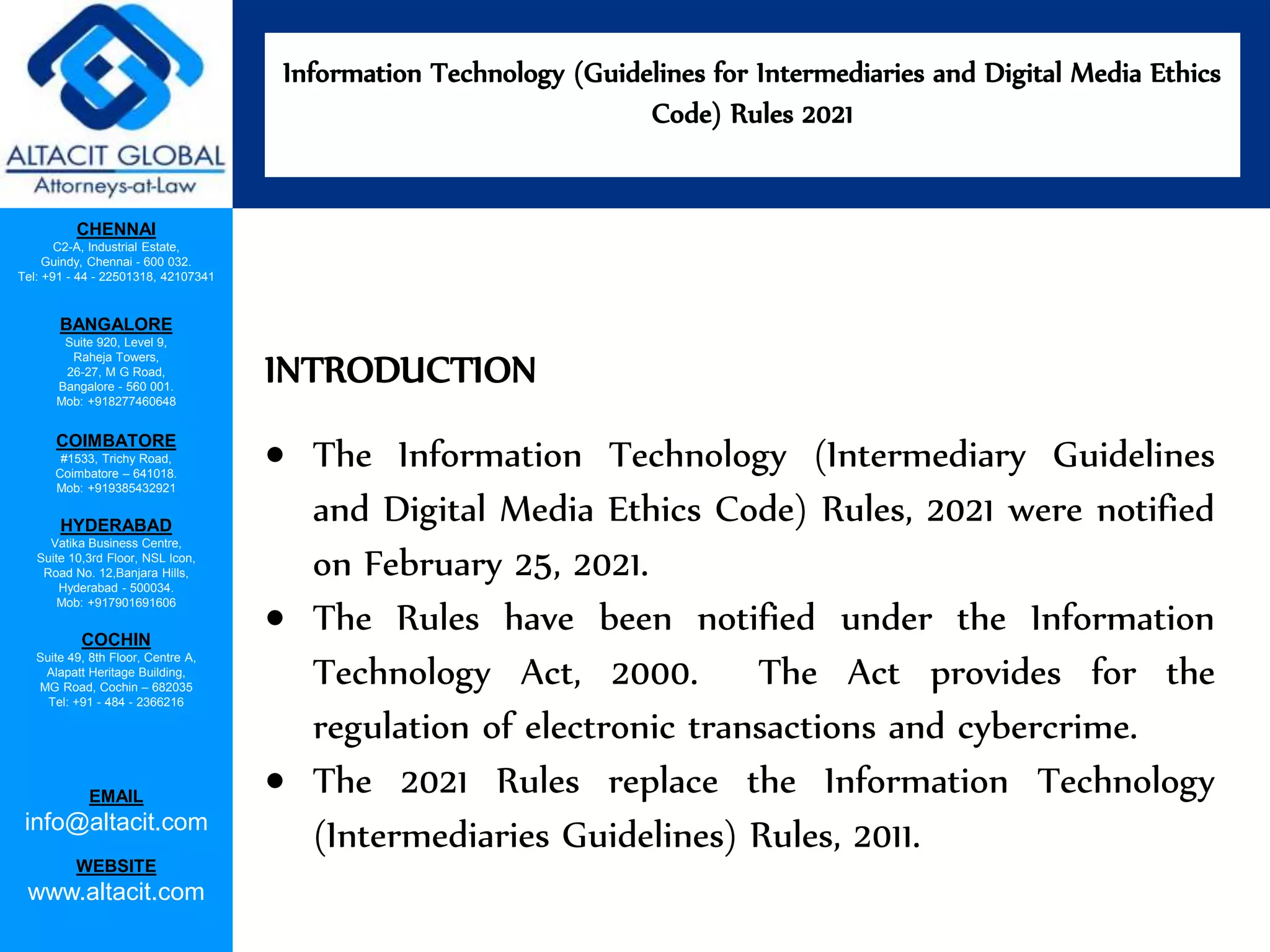Information technology guidelines for intermediaries and digital media ...