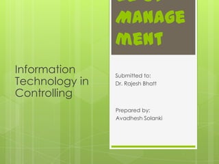 Information Technology in Controlling | PPTX