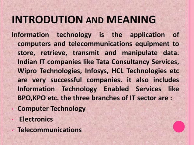 Information technology industry | PPTX