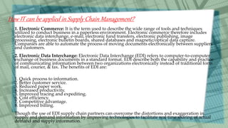 Information technology in supply chain managemnet | PPTX