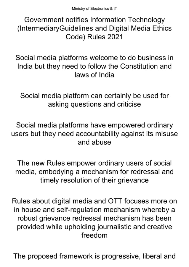 Information technology (intermediary guidelines and digital media ...