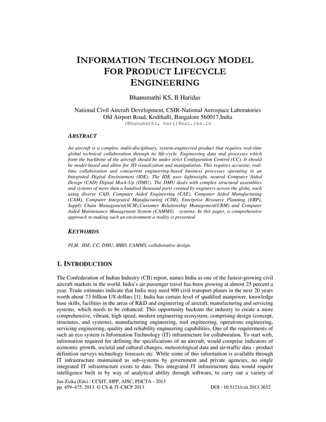 Information technology model for product lifecycle engineering | PDF