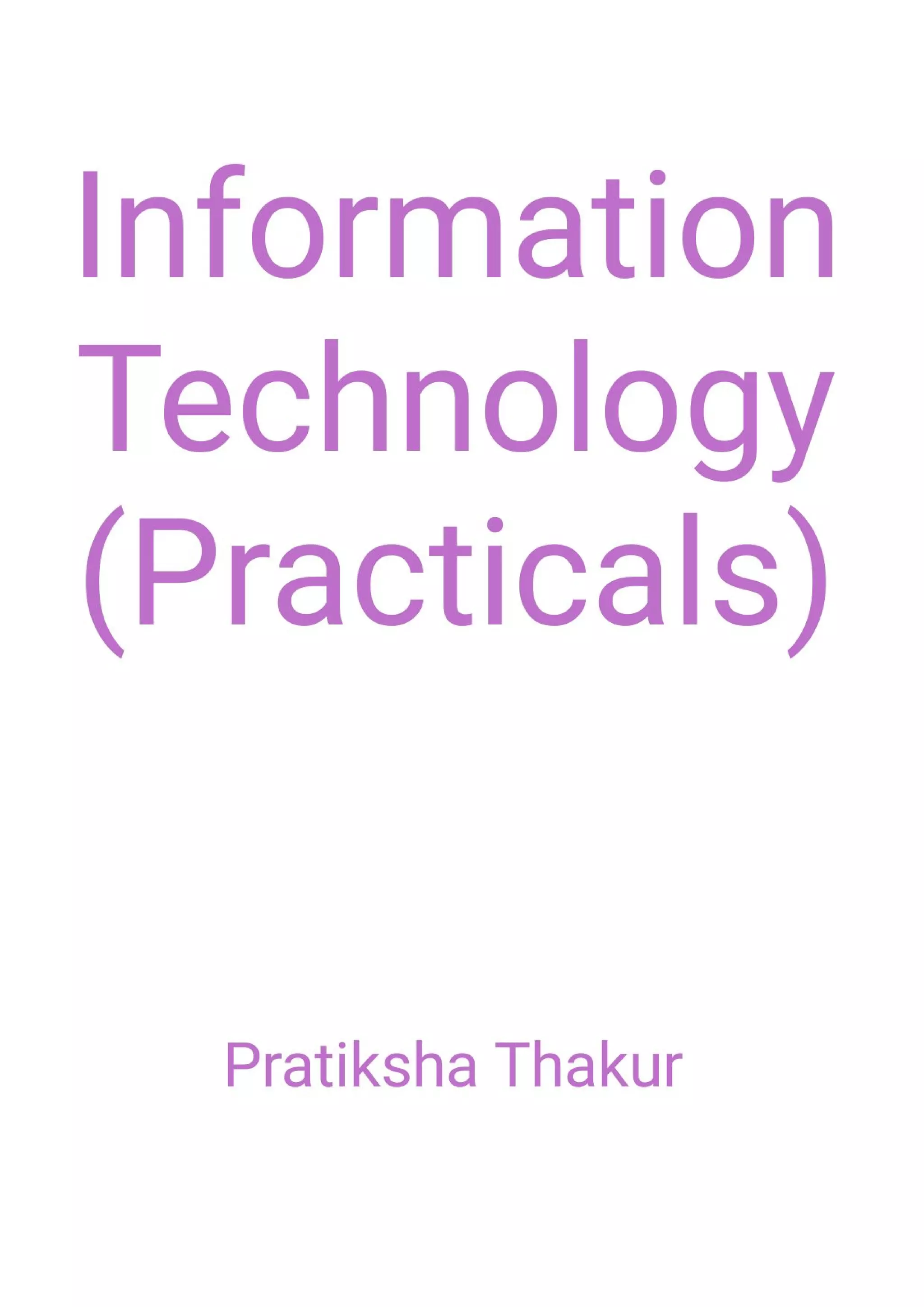 Information Technology Practicals Pdf