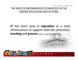 Information technology resources in the higher education institutions | PDF