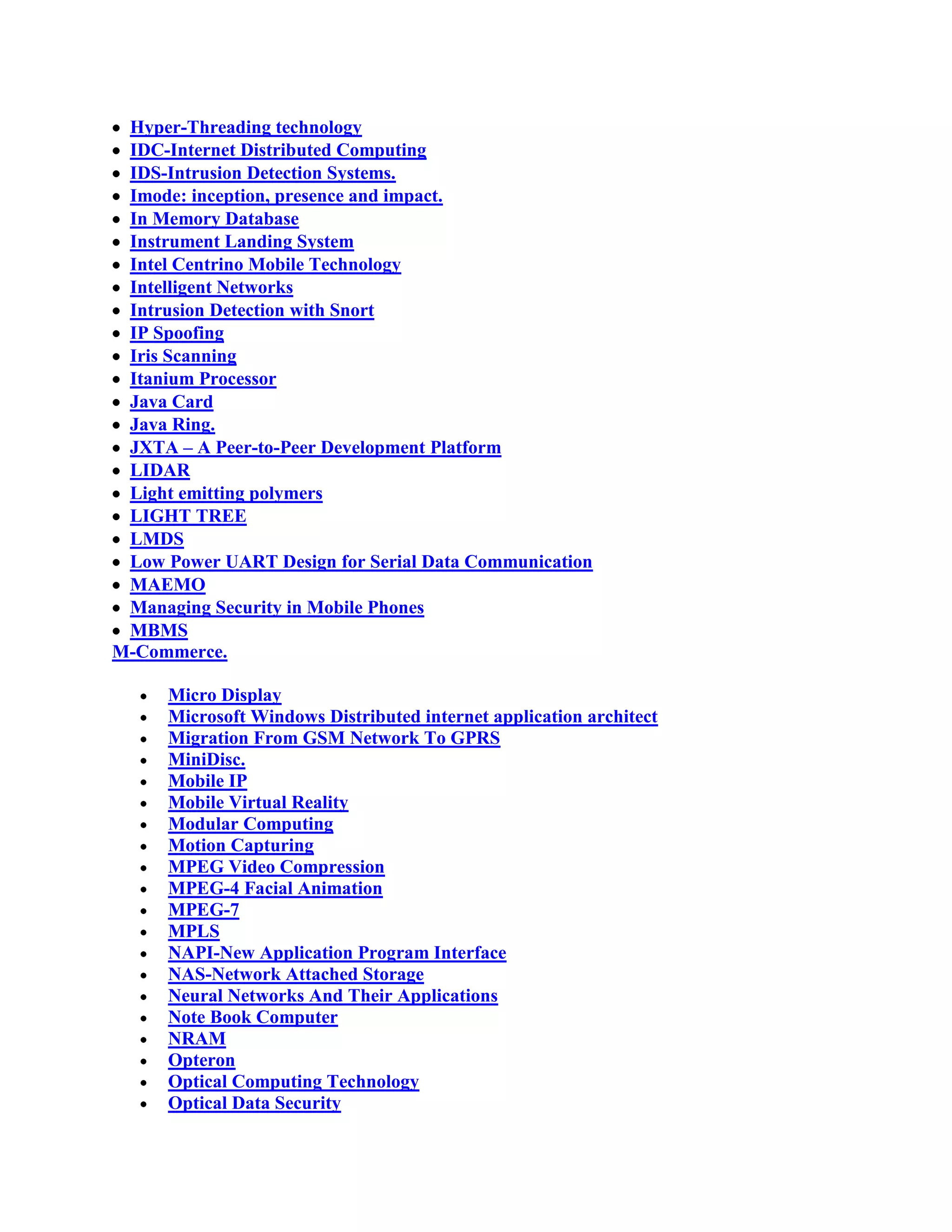 Information technology seminar topics | DOCX
