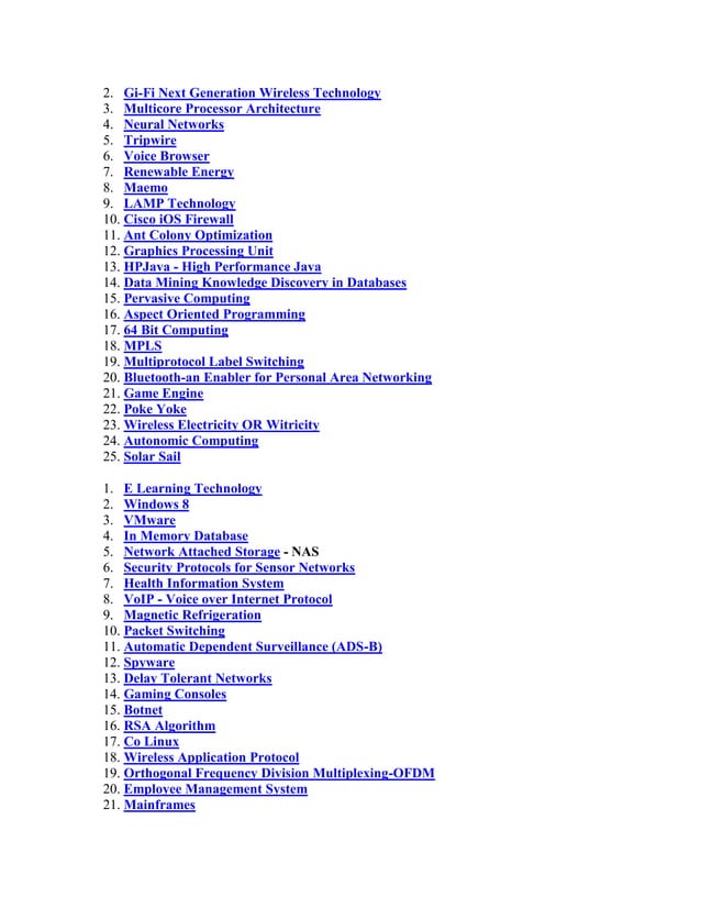 Information technology seminar topics | DOCX