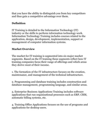 Information Technology Training -Training To Your Future | PDF