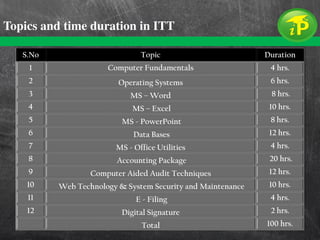 Information Technology Training in CA Course | PDF