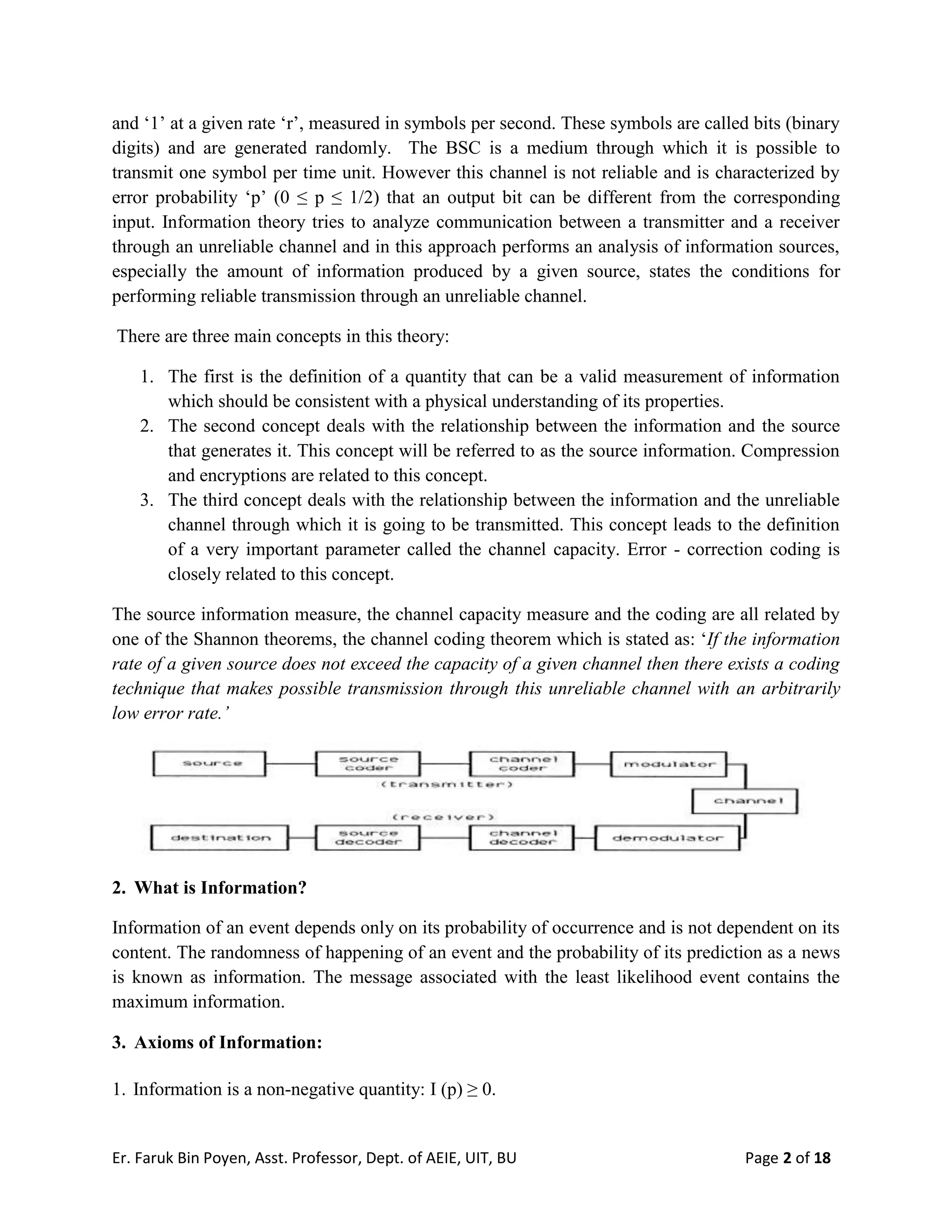 Information Theory - Introduction | PDF