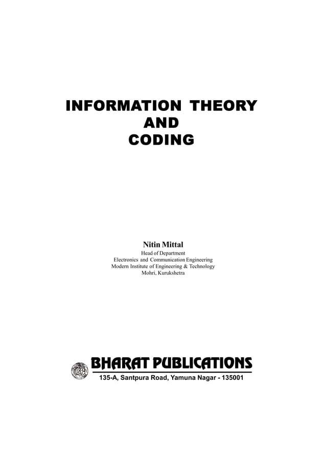 Information theory & coding (ECE) | PDF | Physics | Science