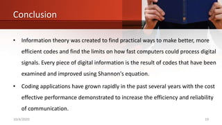 Applications of information theory in communication engineering | PPTX