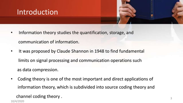 Applications of information theory in communication engineering | PPT