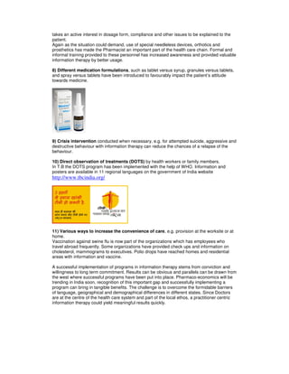 How pharmaceutical companies in India can provide Information therapy | PDF