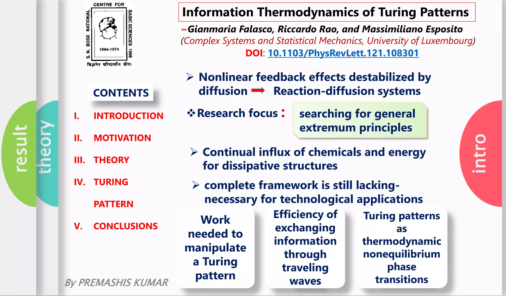 Information thermodynamics of turing pattern | PPTX