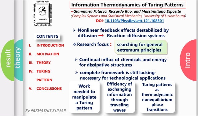 Information thermodynamics of turing pattern | PPTX
