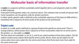 Genetic Information Transfer (Biology for Engineers) | PPTX