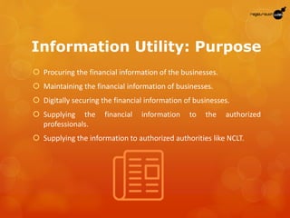 Information Utility Insolvency Code PPT - Registrationwala | PPTX