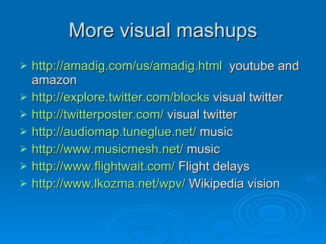 Information Visualization Using Mashups | PPT
