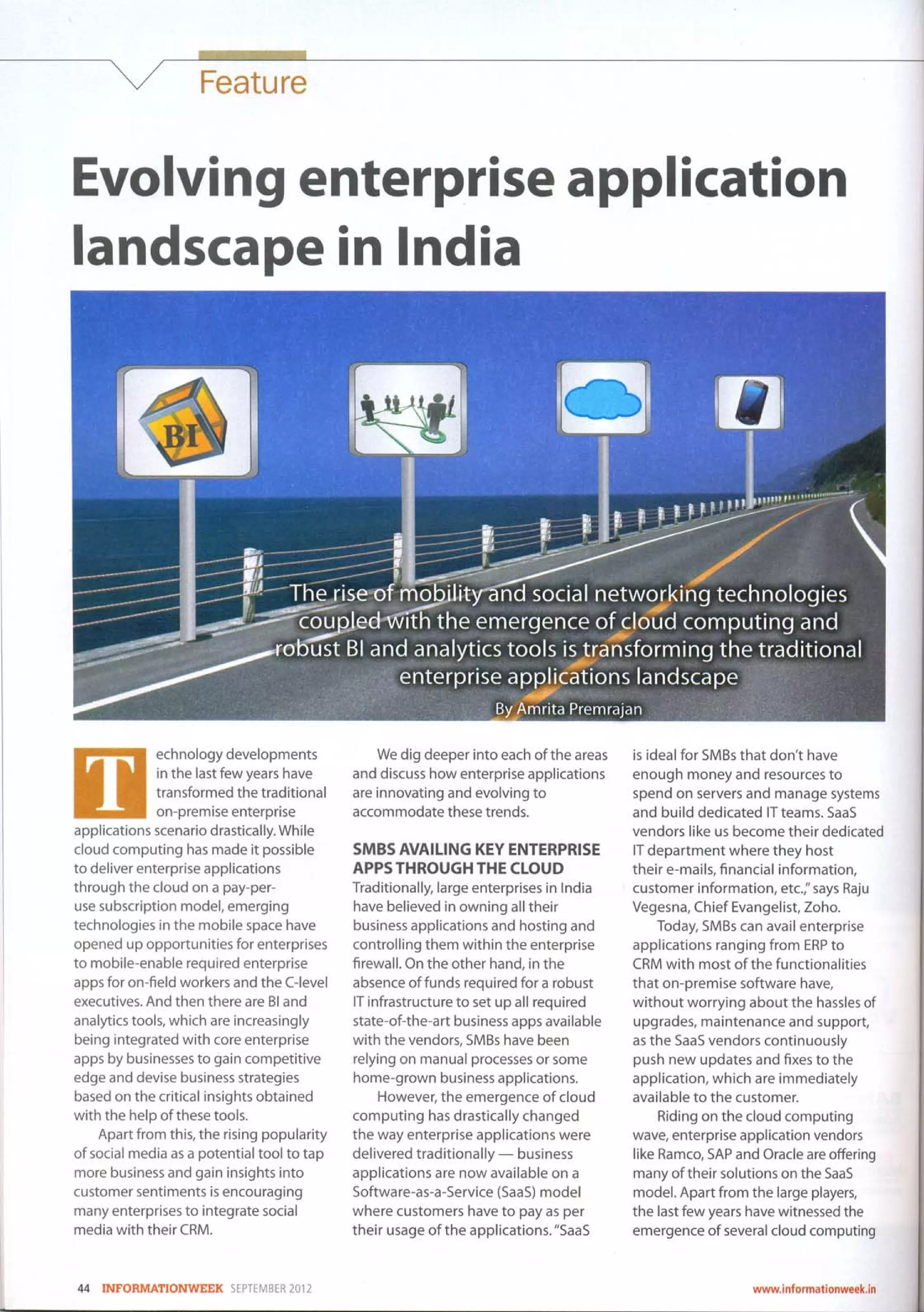 Evolving Enterprise Application Landscape In India | PDF