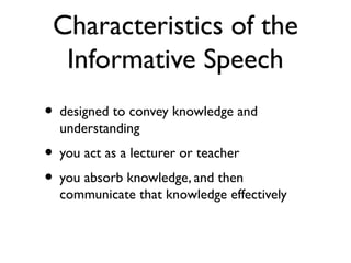 SPE 108: Speaking to Inform | PPT