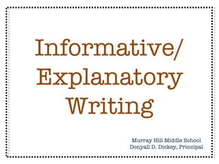Explanatory Writing