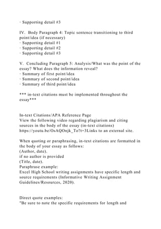 Informative Essay Cause and Effect Important Terms .docx | Automotive