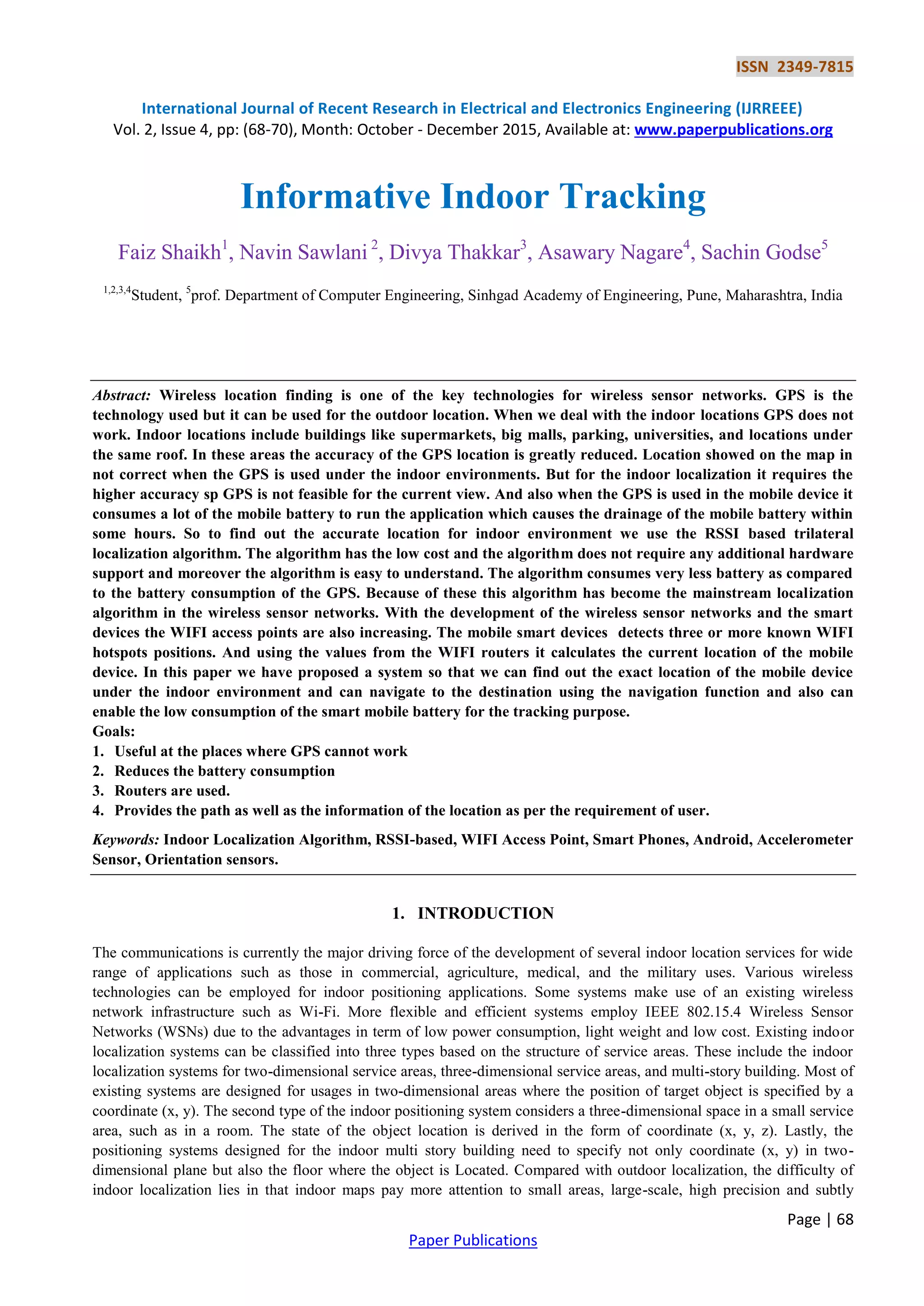 Informative Indoor Tracking | PDF