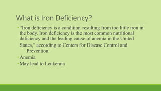 Informative powerpoint iron deficiency | PPTX