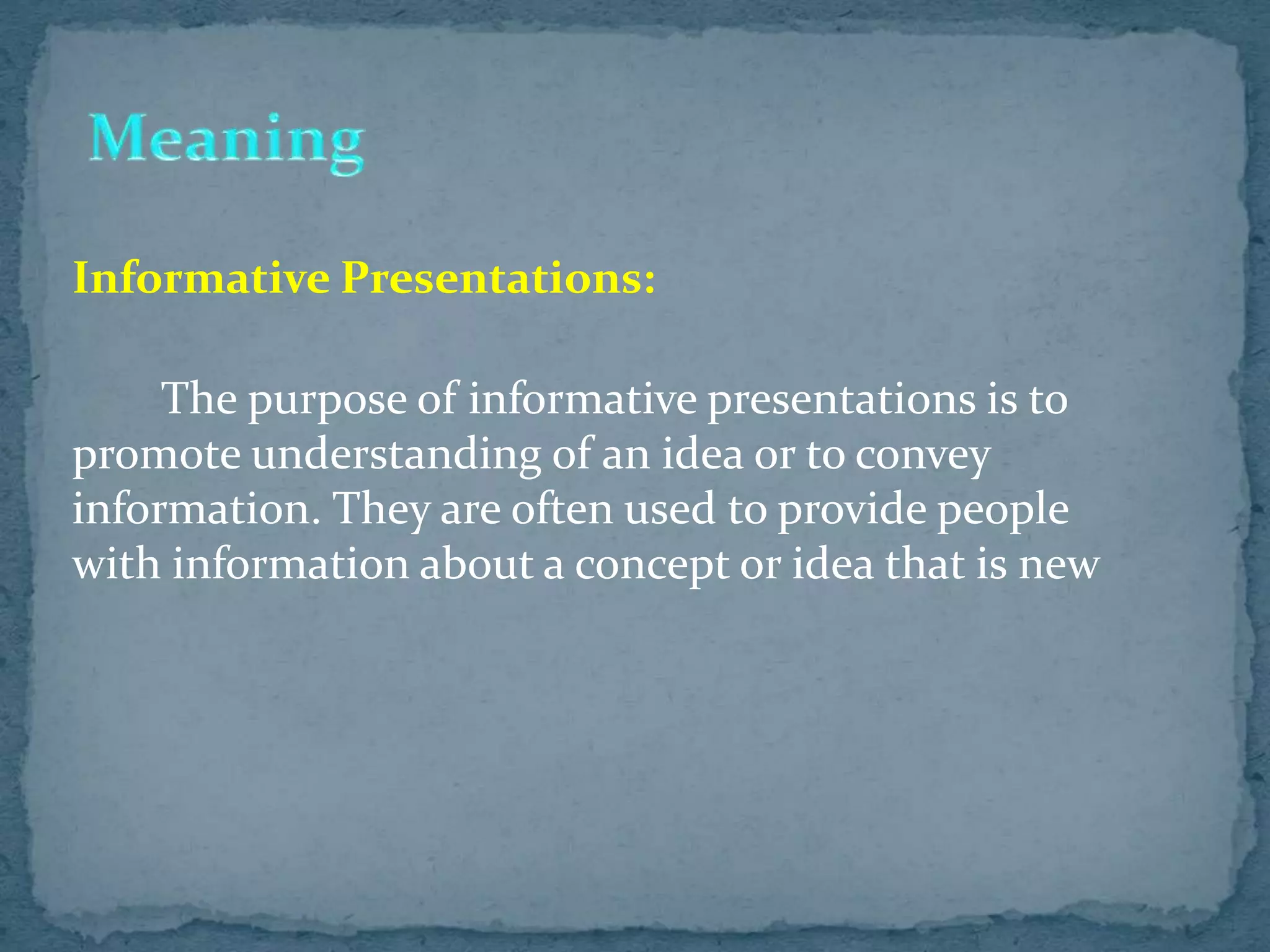 Informative presentation | PPTX