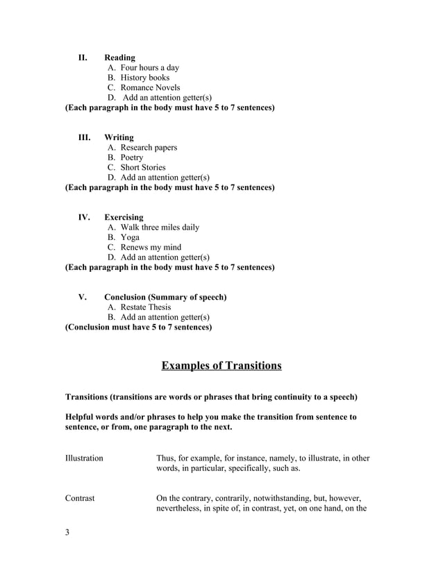 Informative Speech Outline | DOC