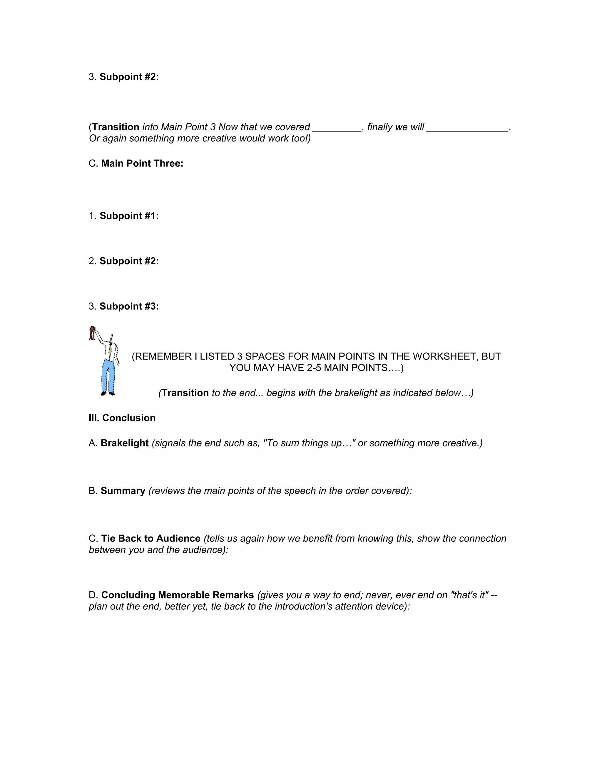 Informative speech outline worksheet | DOC