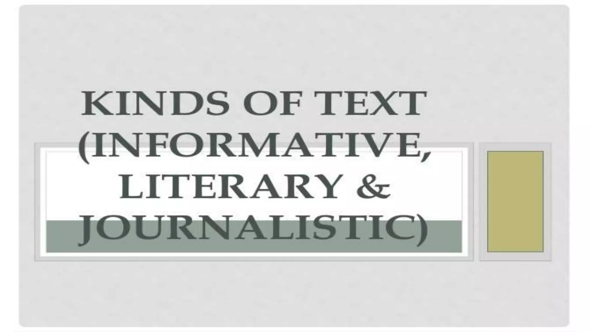 Informative text journalistic and literary text | PPTX