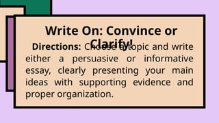 INFORMATIVE VS. PERSUASIVE Types of Essay | PPTX