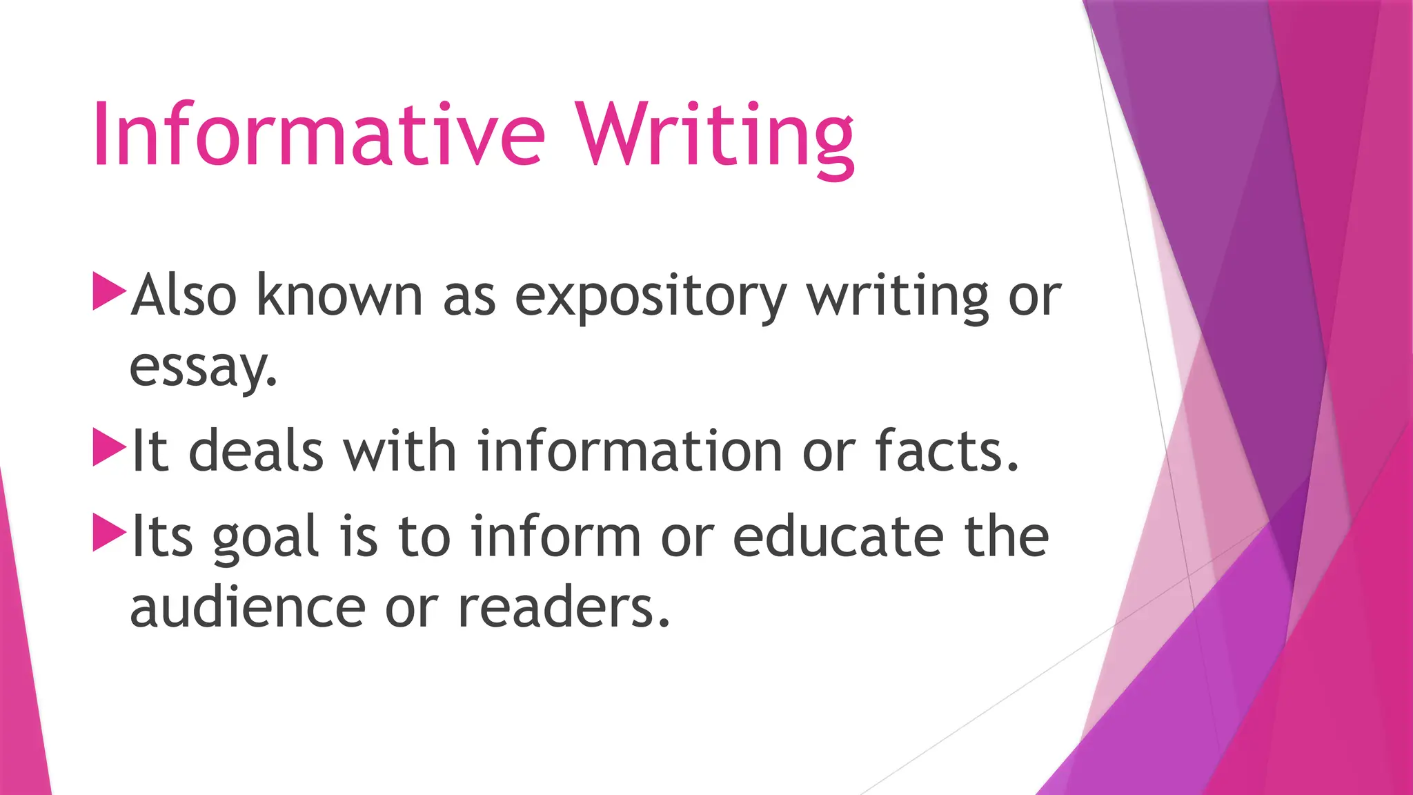 Informative writing topic for grade nine | PPTX