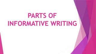 Informative writing topic for grade nine | PPTX